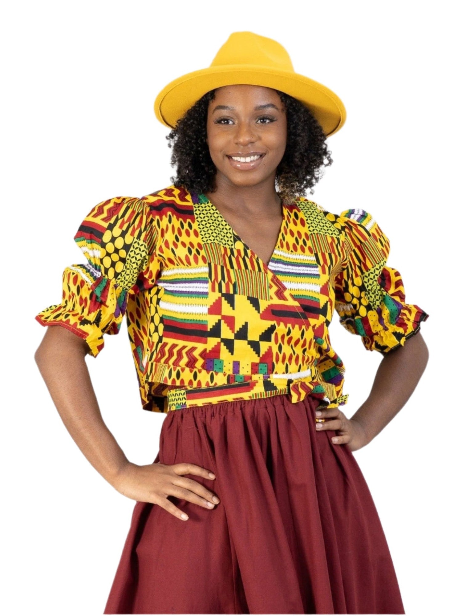 Auth African Print Wrap Top – micahsboutique